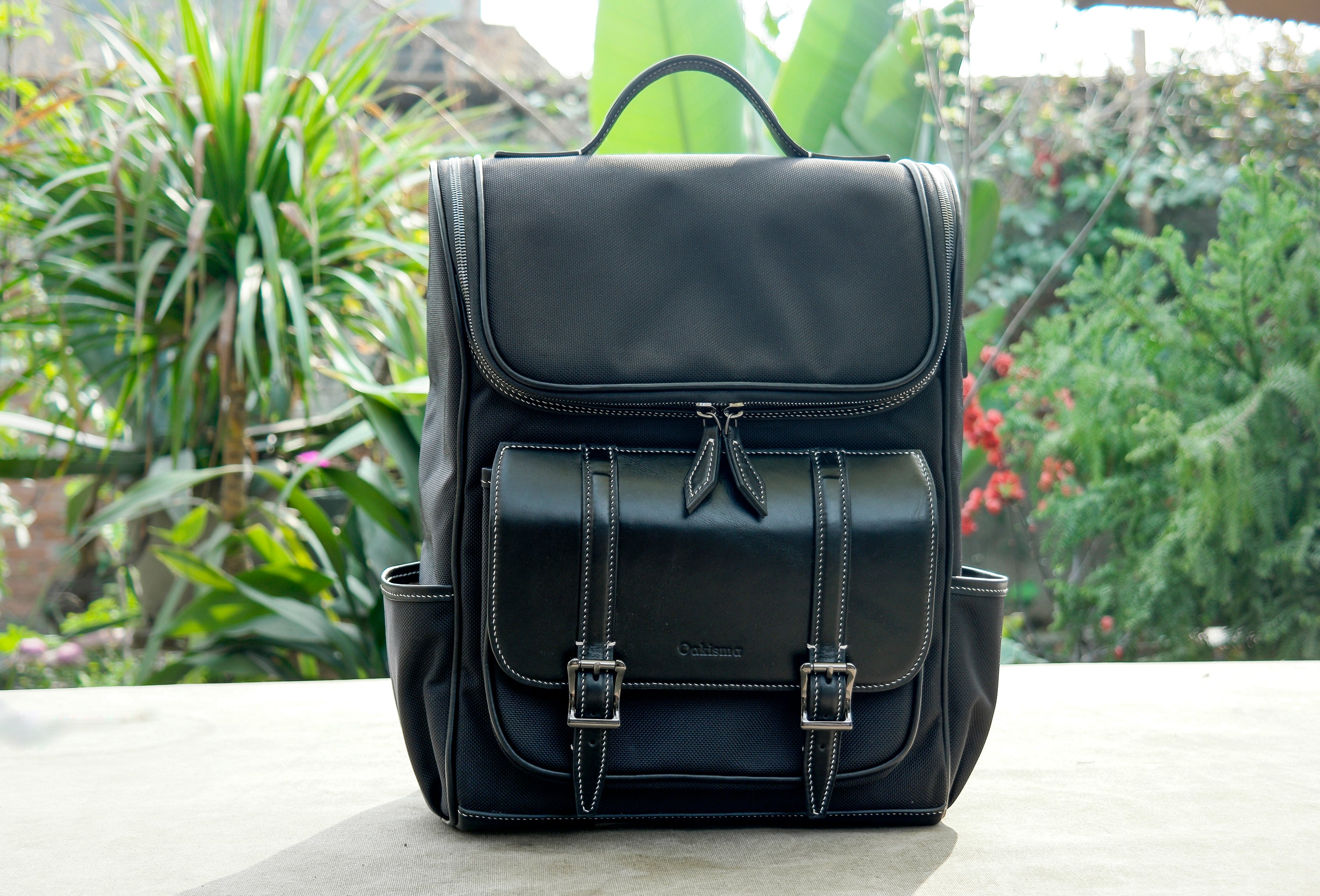 Nylon leather backpack, Women's Nylon Backpacks, Nylon and Vegan Leath