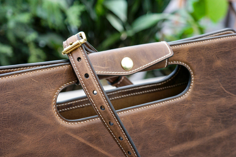 Portable briefcase, Briefcase For Files, Laptop bag, Men's Leather Bri